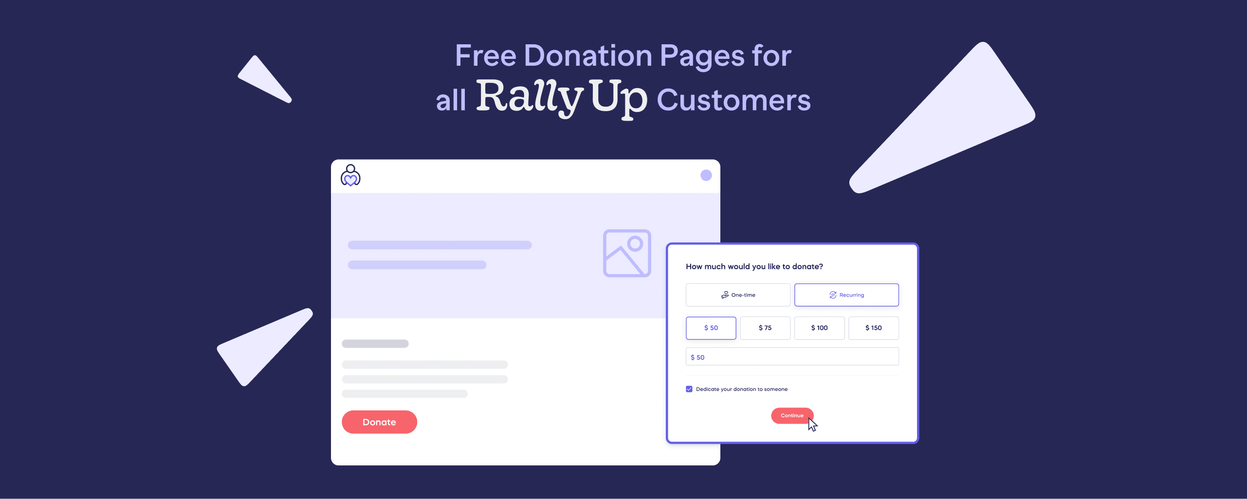 Free Donation Pages for all RallyUp customers - RallyUp